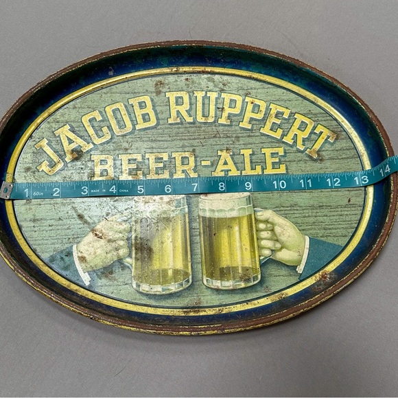 Other | Antique 193s Vintage Oval Jacob Ruppert Beer Ale Tin Metal Tray ...